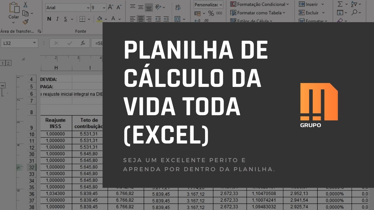 A melhor planilha Excel para cálculo da VIDA TODA (todas as funções e ...